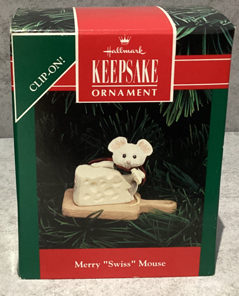 Vintage 1992 Hallmark Keepsake Ornament Merry Swiss Mouse Clip-On ...
