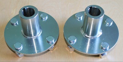 2) ADAPTER HUBS 1" LIVE AXLE 4 LUG ATV GO KART TRAILER. STEP-DOWN TO 3/ ...