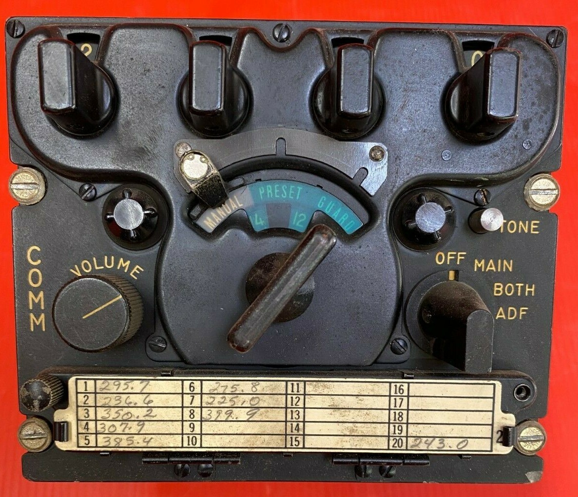 C-1057/ARC-34 RADIO SET CONTROL FOR AN/ARC-34 UHF AIRCRAFT RADIO ...