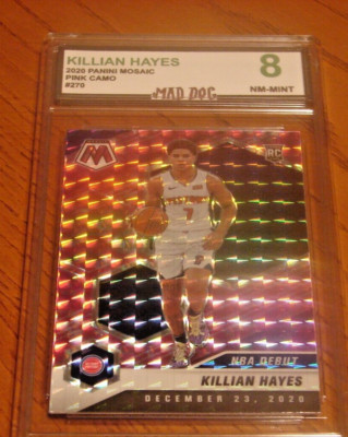 KILLIAN HAYS Rookie---2020 Panini MOSAIC--Pink CAMO--MINT 8****PISTONS ...