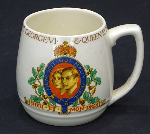 1937 Vintage KING GEORGE VI CORONATION Souvenir J & G MEAKIN Portrait ...