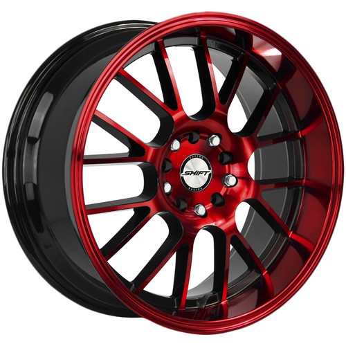 Shift H28 Crank 18x8.5 5x100/5x4.5" +30mm Black/Red Wheel Rim 18" Inch ...