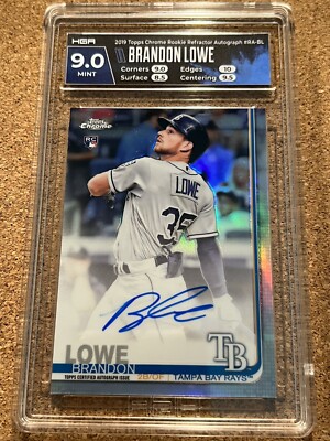2019 Topps Chrome #RA-BL Brandon Lowe Refractor RC Autograph HGA 9.0 ...