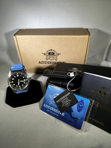 Addiesdive Pilot Watch 39mm Automatic NH35 Extra strap Mint | eBay