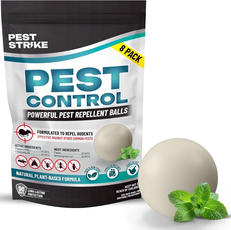 Mouse Rat Rodent Repellent Balls Indoor Outdoor Use Eco-Safe Car Home ...