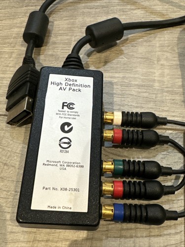Original Microsoft Xbox High Definition AV Pack with Gold HD Component ...