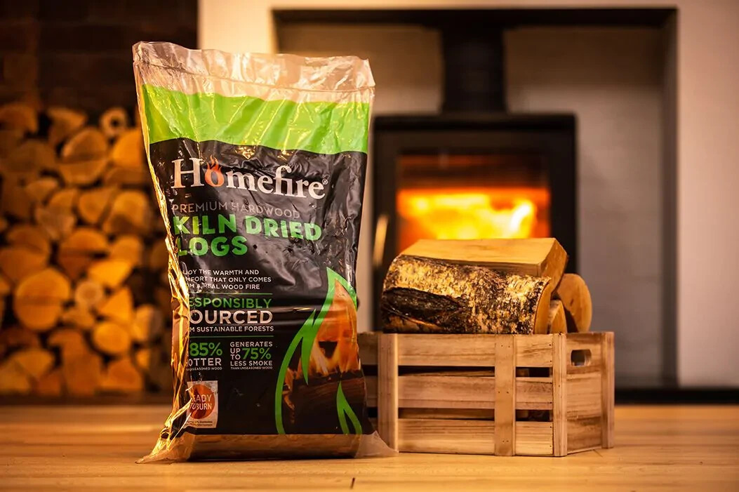 Homefire Kiln Hardwood Dried Logs Bag Fire Pit Chimney Wood Burner 10 ...