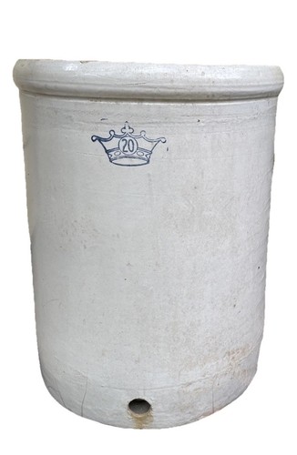 Robinson Ransbottom 20 Gallon Blue Crown Stoneware Antique Crock | eBay