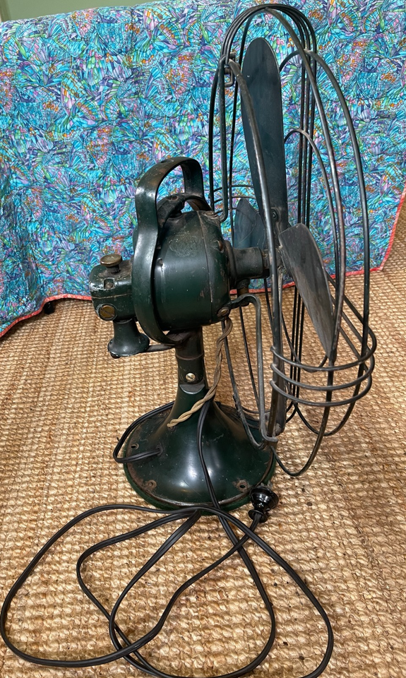 GE 75425 Fan, Hunter Green, 4 X 16" Painted Brass Blades, Oscillator | eBay