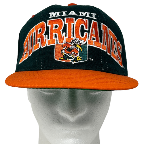 Vintage University of Miami Hurricanes Hat Cap Green 90s Starter UMiami ...