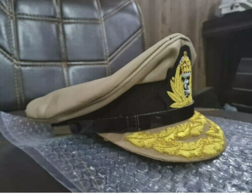 HAT CAP KEPI - WW2 British Royal Navy Admiral Officer Khaki Hats Caps ...