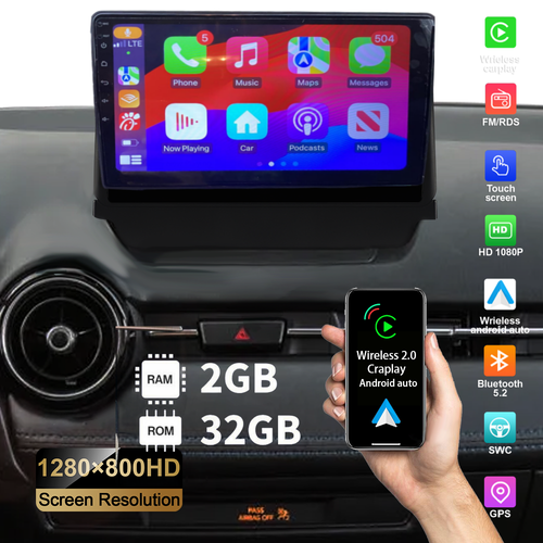 For Mazda 2 Demio 2014-2023 2+32GB Android 12 Car Stereo Radio Wireless ...
