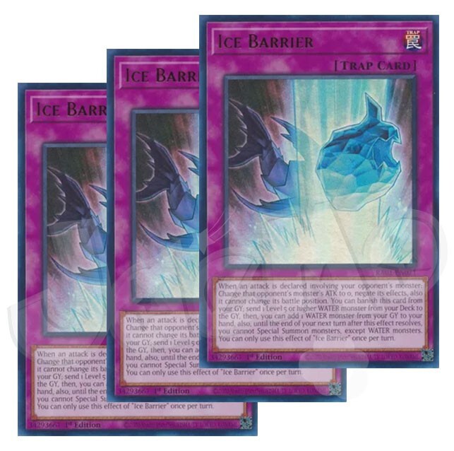 Yugioh - Ice Barrier x 3 - 1st Edition Ultra Rare NM - Free Holographic ...