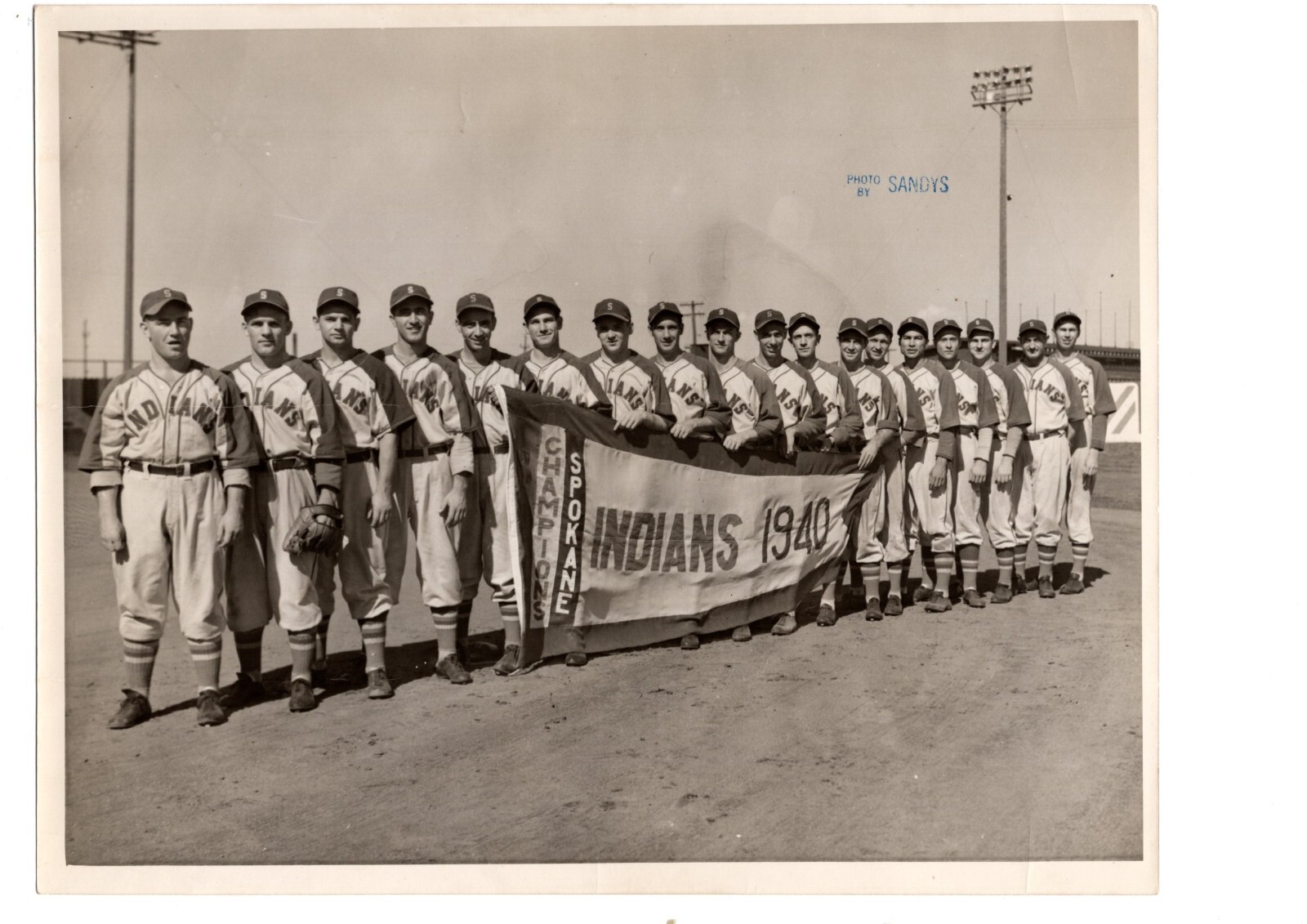 TYPE 1 VINTAGE ORIGINAL 1940 CHAMPIONS SPOKANE INDIANS 8x10 TEAM PHOTO ...