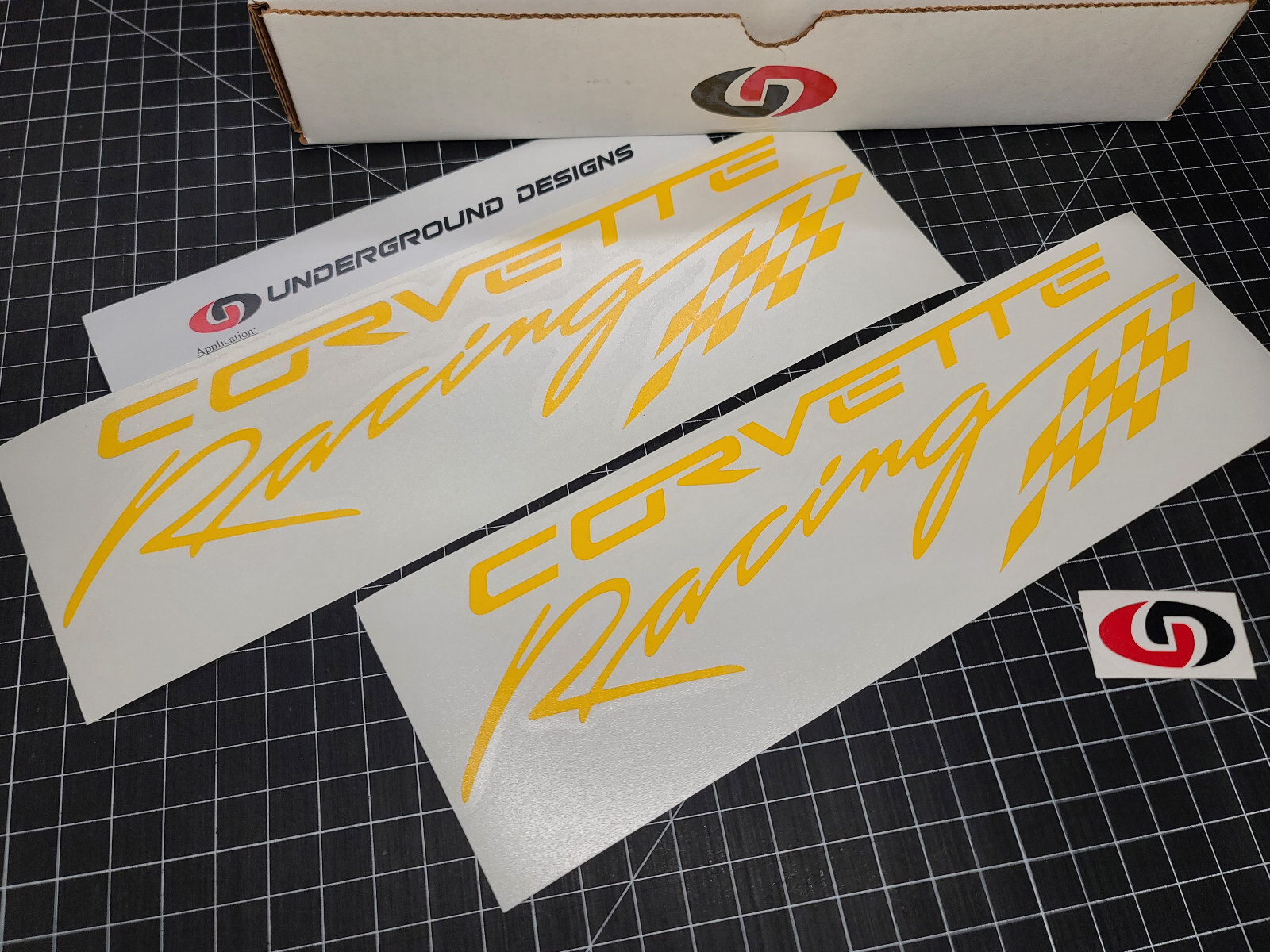 Corvette Racing Script Decals (2) C5 C6 C7 C8 Stickers Stingray Z51 Z06 ...