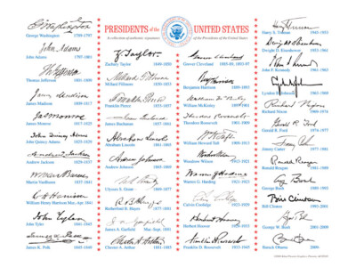 American Presidents Historical Parchment With Signatures (50) | eBay