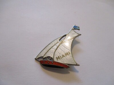 Vintage Miami Enamel Sailboat Pin | eBay
