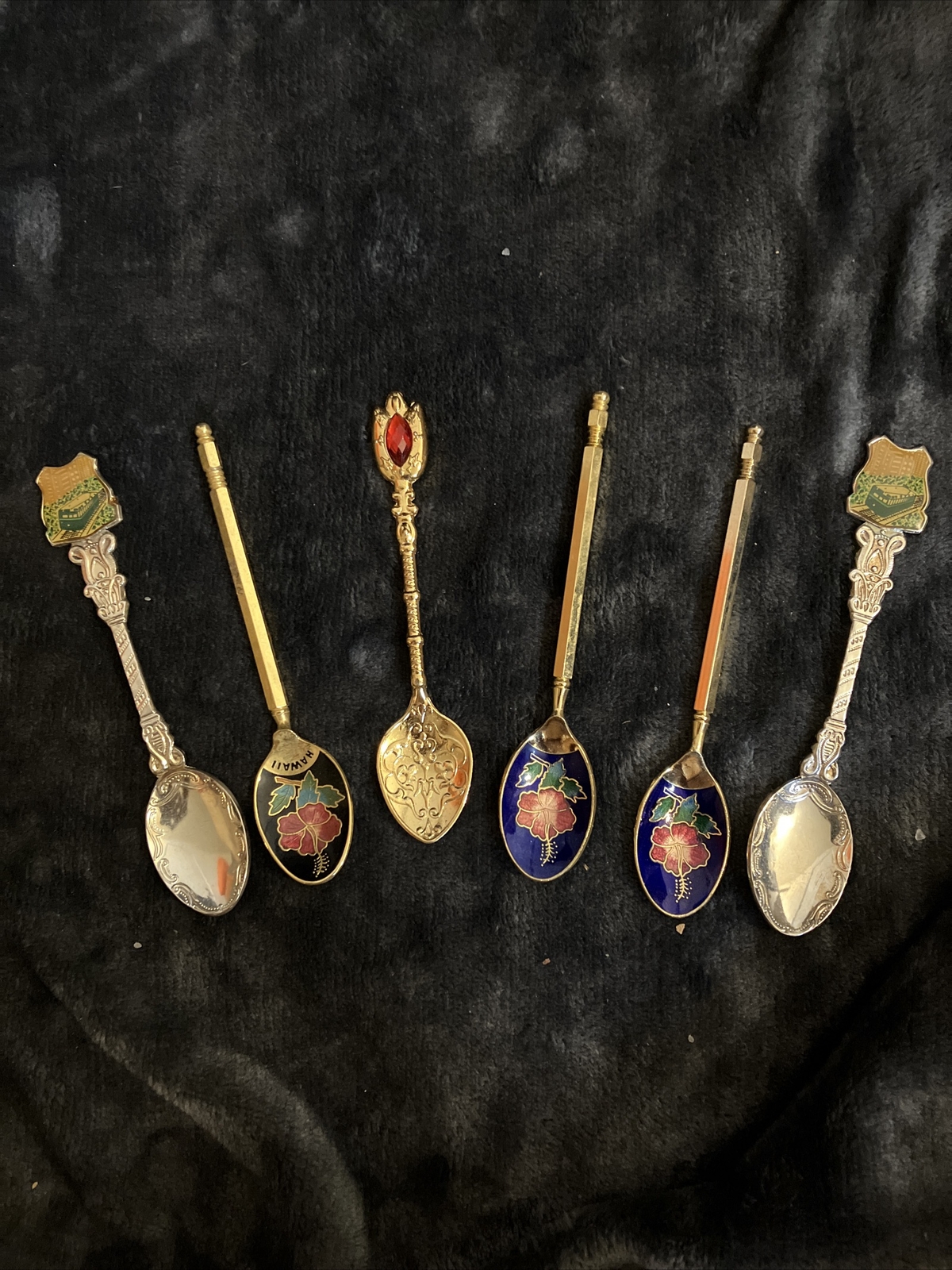 Lot of 6 Vintage Souvenir Spoons: Hawaii, Turkish Tea Spoon ...