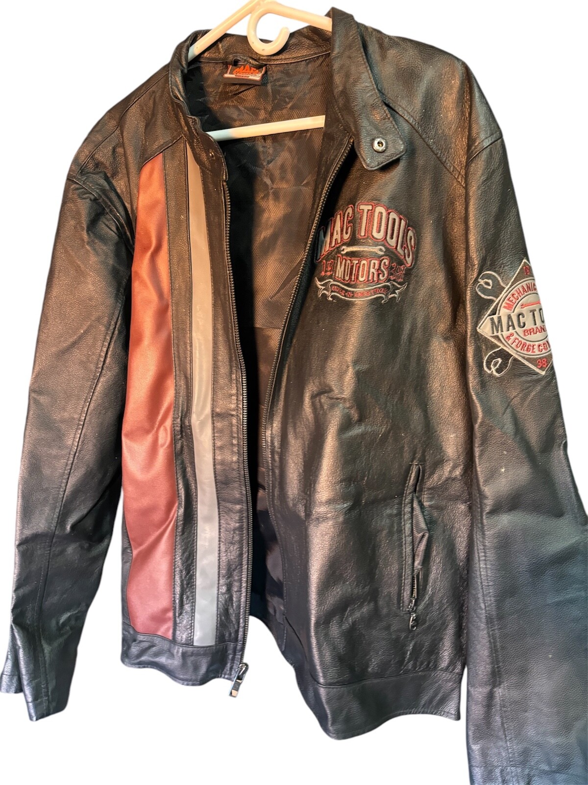 Mac Tools Motors Leather Motorcycle Jacket Men’s size… - Gem