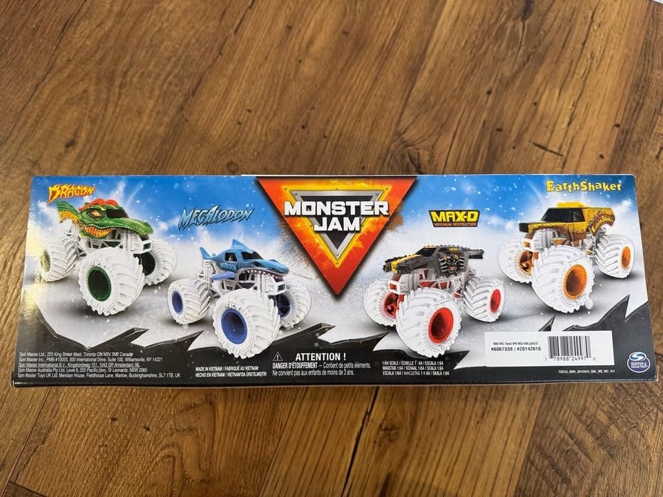 Monster Jam Snow Drifters 4 Pack Monster Trucks Limited Edition Set ...