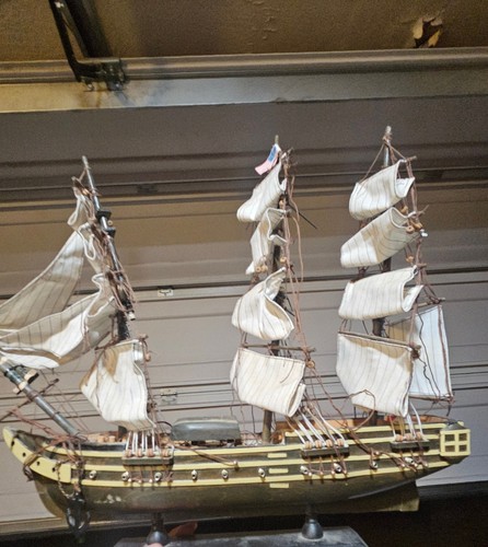 Vintage USS Constitution Model REPLICA Wood SHIP- PROJECT SHIP REPAIR ...