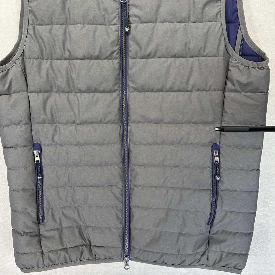 Peter Millar Men’s Crown Elite Light Vest Gray Blue Accent Size Medium Golf | eBay