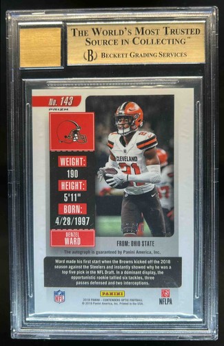 2018 Panini Contenders Optic - Rookie Ticket Autographs Denzel Ward ...