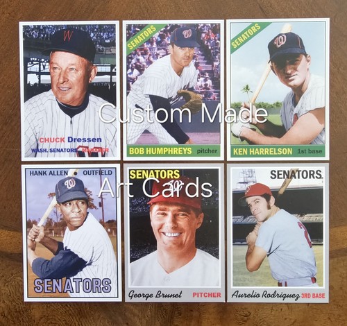 Washington Senators Custom Made Art Baseball Cards Hank Allen, Ken ...