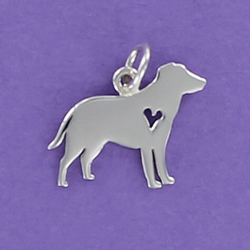 Labrador Retriever with Heart Cutout Charm Sterling Silver for Bracelet ...