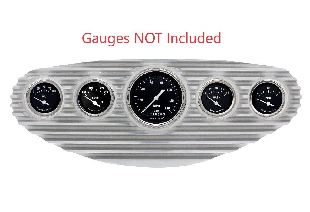 Classic Finned Aluminum 5-Gauge Dash Panel 3-1/8" & 2-1/6" Dia Holes | eBay