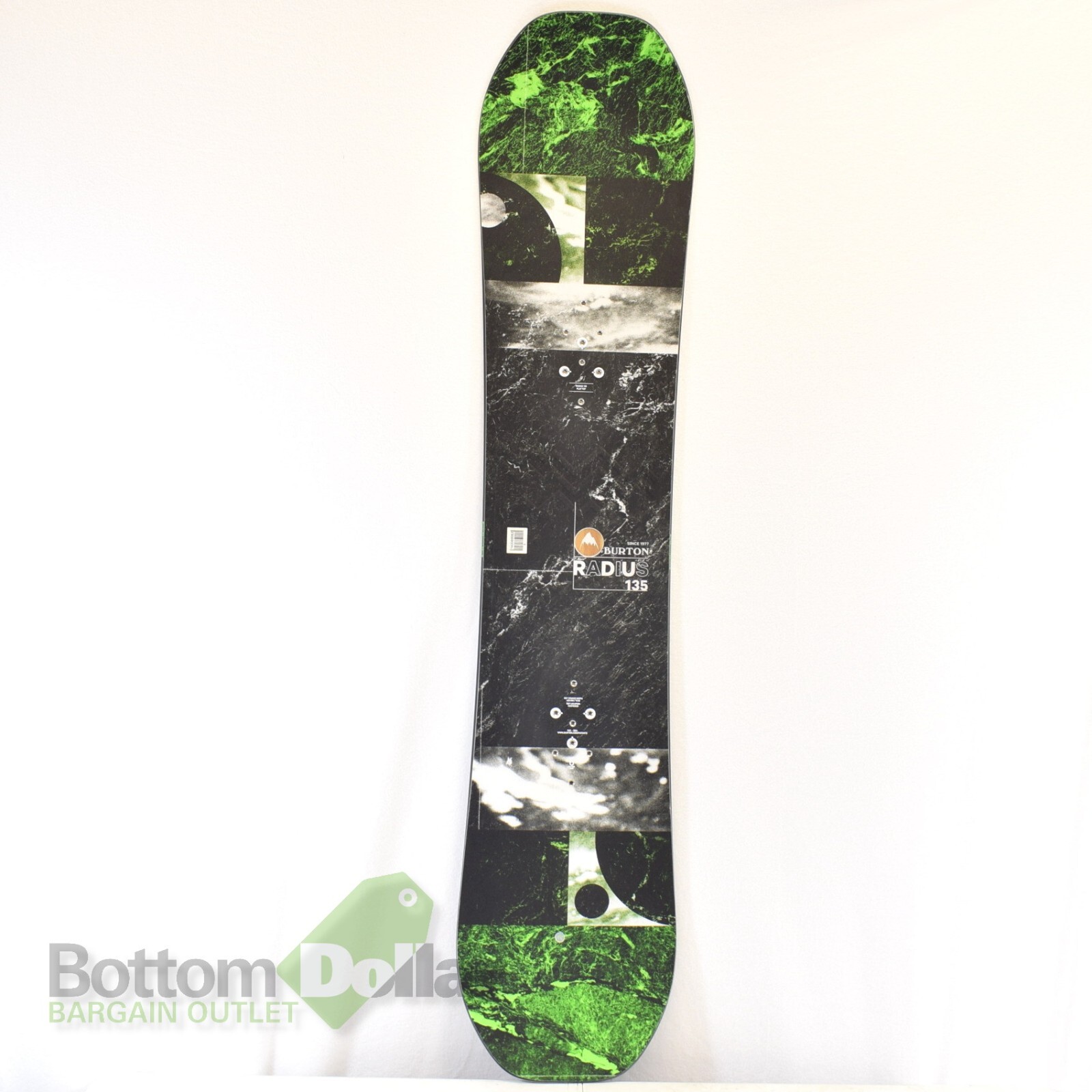 Burton Radius 135 Flat Top 10980104000 Snowboard Green & Black Size 135