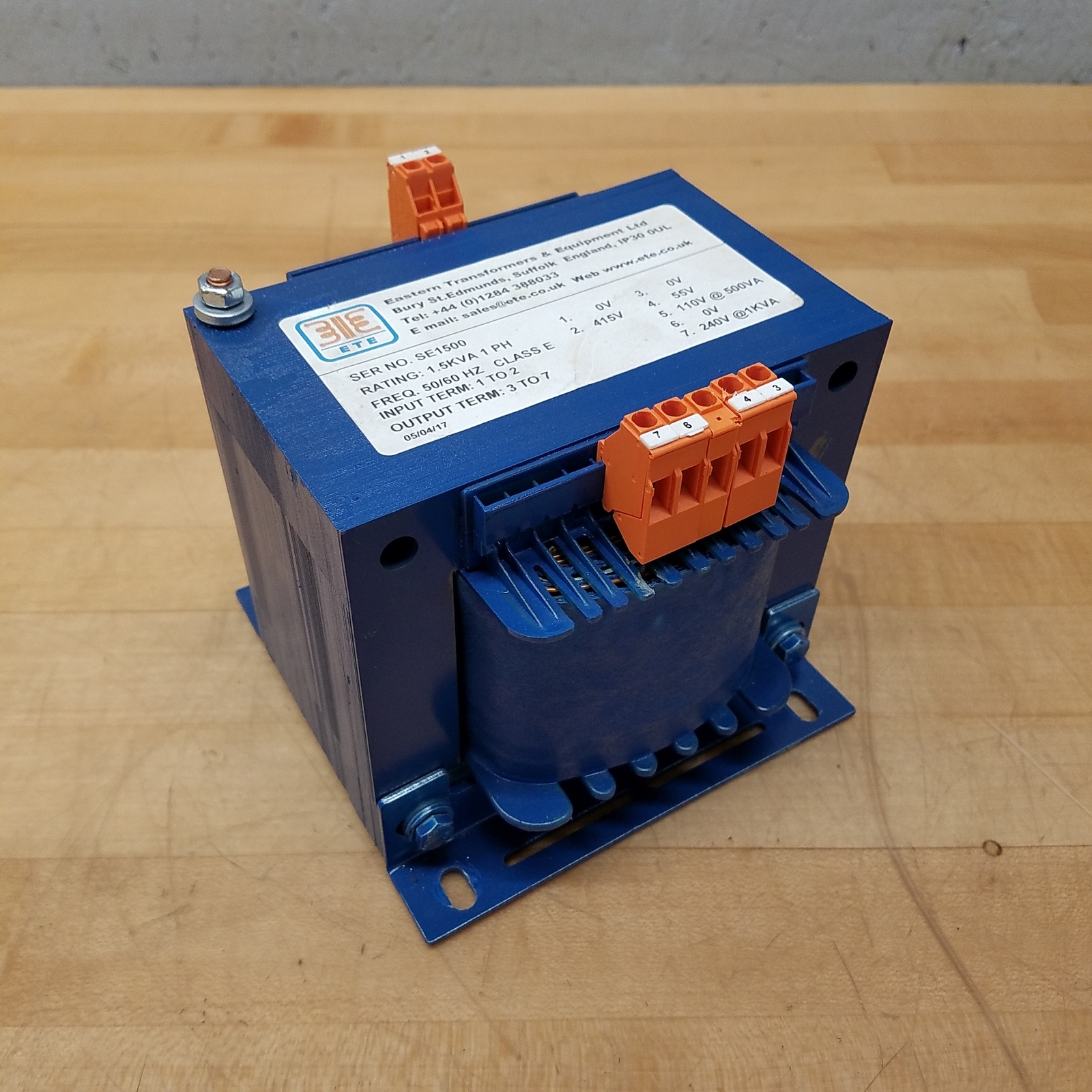 Eastern Transformers 1.5KVA 1 PH, 50/60Hz Class E Transformer - USED | eBay