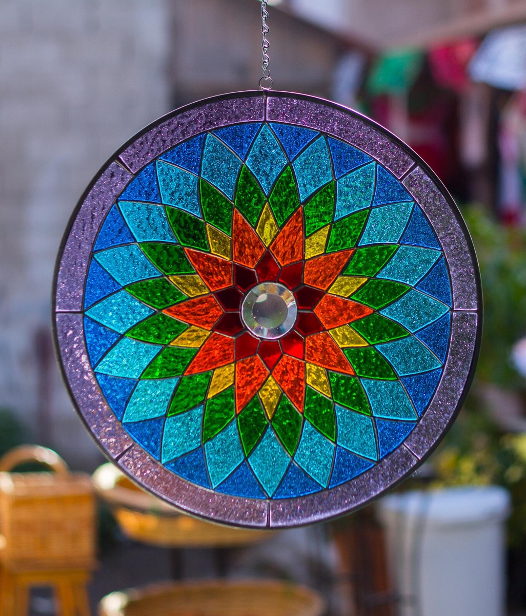 Rainbow Stained Glass Contains Abstract Rainbow Background In Stained