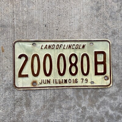 1979 Illinois B Truck License Plate 200080 B Garage Auto Car Show | eBay