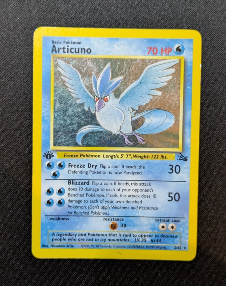 Articuno 1999 Fossil #02/62 1st Edition Holo Price Guide - Sports Card ...