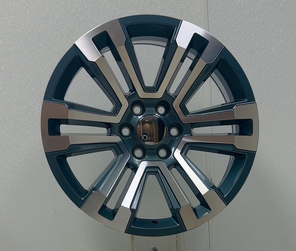 Chevy 22" Gunmetal And Machine Denali Style Split Spoke Wheels ...