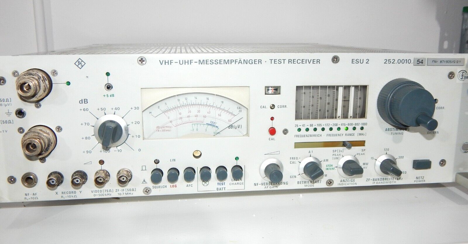 Rohde & Schwarz VHF-UHF test receiver ESU 2 rack mount | eBay