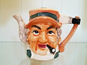 Vintage Ceramic Toby Character Jug Teapot With Lid - Man Smoking Pipe ...