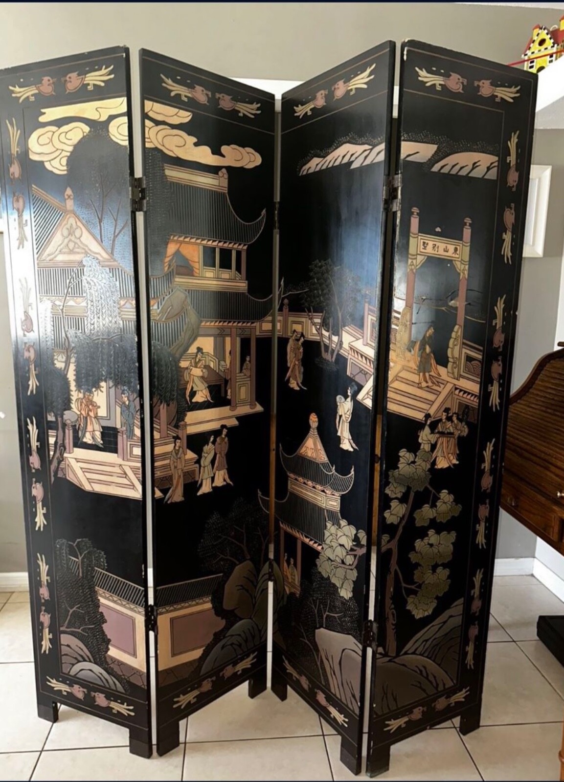 Japanese divider screen 4 panels | eBay