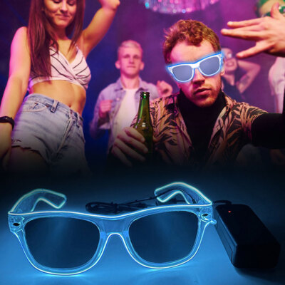 Glow LED Glasses Light Up Shades Flashing Rave Festival Party Neon Wire ...