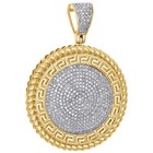 0.90 ct Simulated Diamond 14K Yellow Gold Over Greek Key Medallion ...