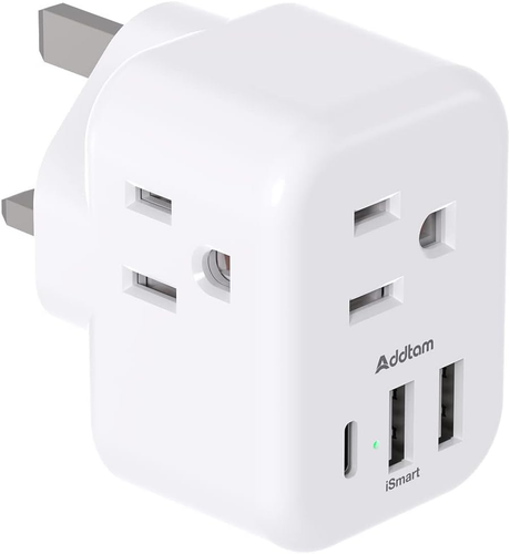 US to UK Ireland Plug Adapter, Addtam Type G Power Adapter with 3 AC ...