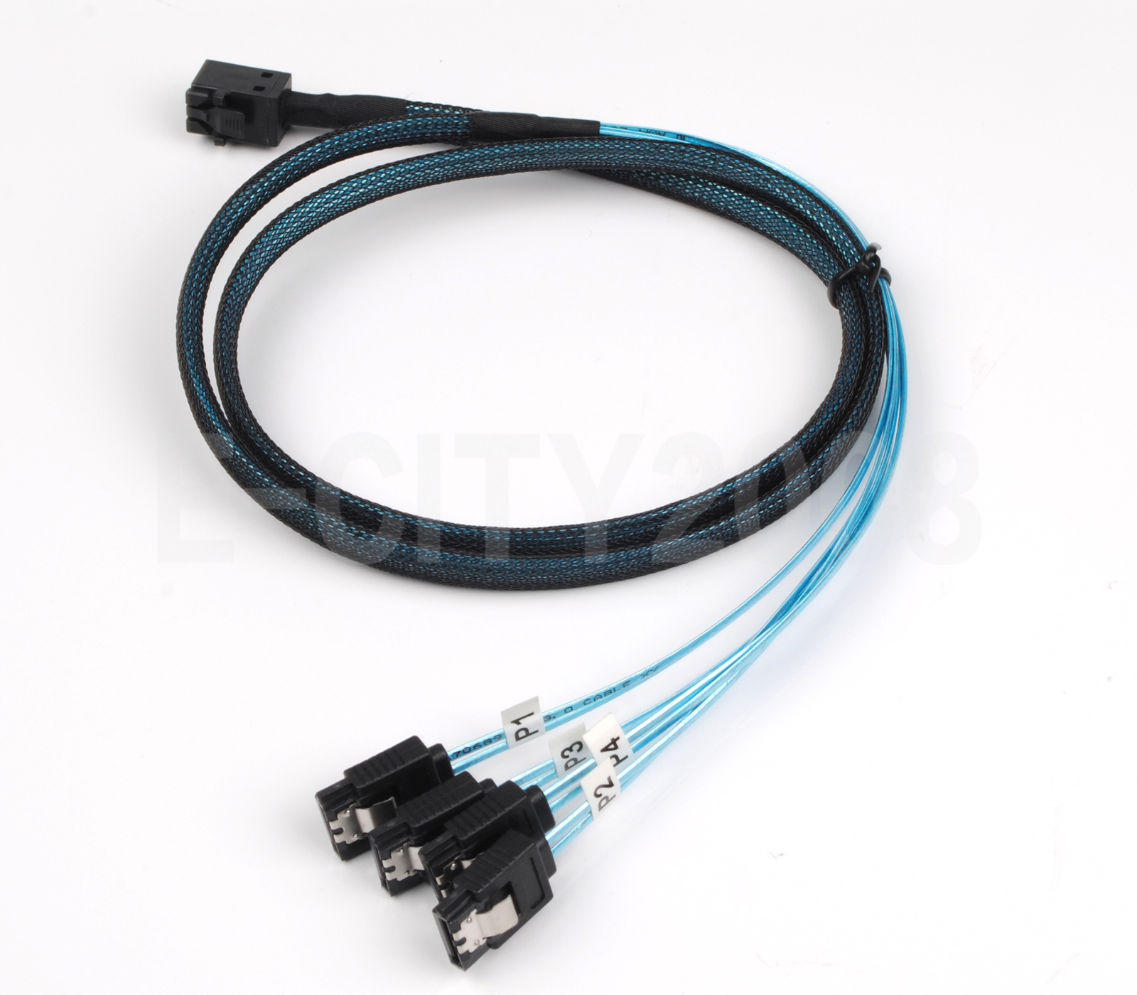 Internal Mini SAS HD SFF-8643 Host to 4SATA 7Pin Hard Disk 6Gbps Data ...