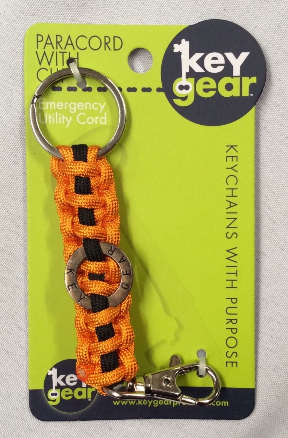Paracord keychain w/clip bug out bag camp survival emergency UST Orange ...