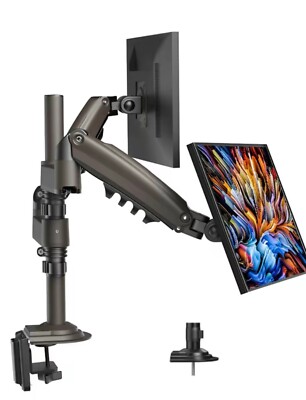 Dual Monitor Arm Supports Monitors up to 32" for Gaming and Home Office ...