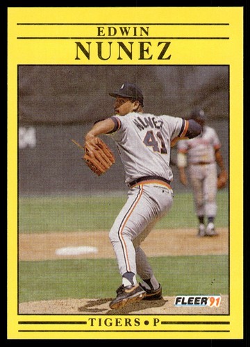 1991 Fleer Baseball Card Edwin Nunez Detroit Tigers #345 | eBay