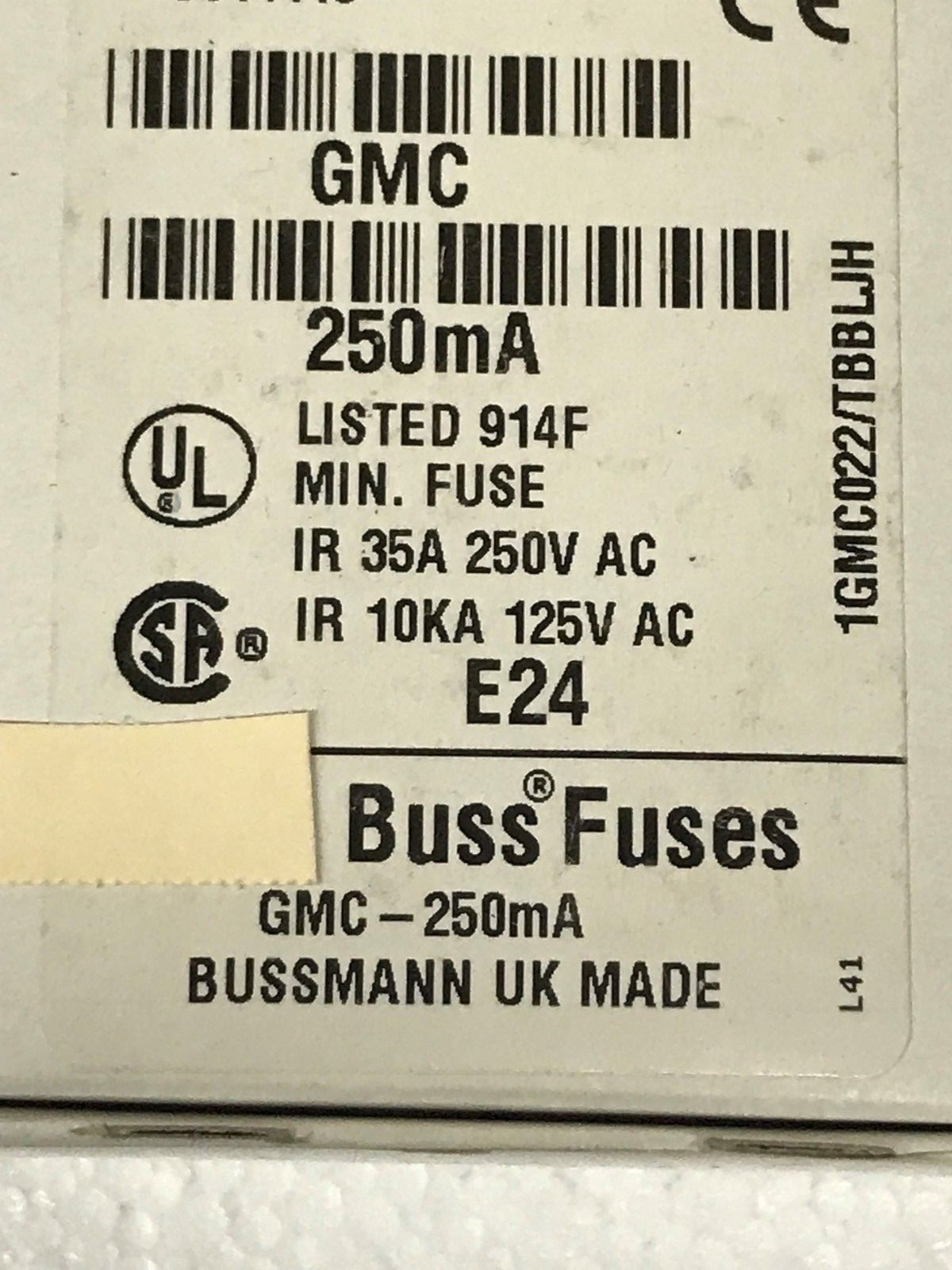 Buss GMC-250mA Fuse (Box of 5 Fuses) NEW (S4) | eBay