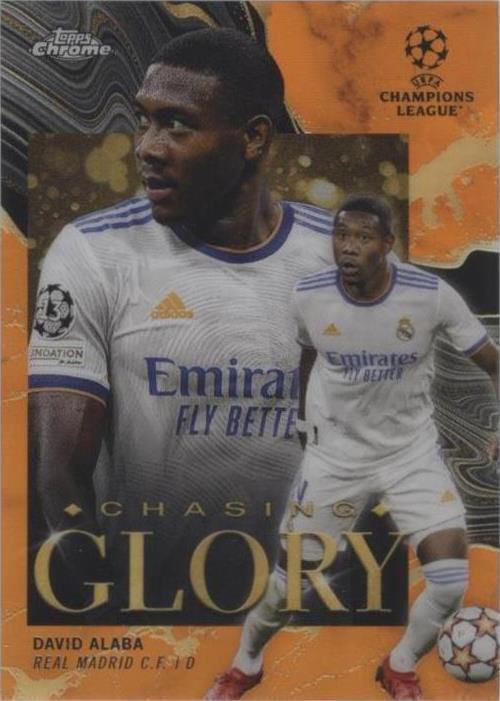 2021-22 Topps Chrome UCL - Chasing Glory David Alaba #CG-14 Orange ...