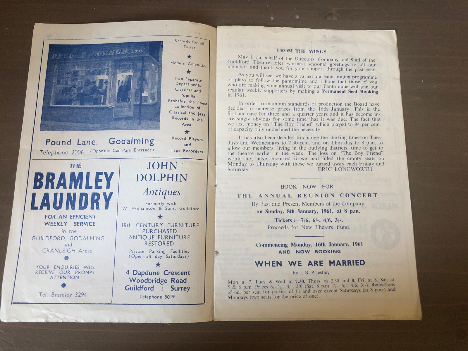 THE QUEEN OF HEARTS 1960 Pantomime Guildford Theatre Programme Harry ...