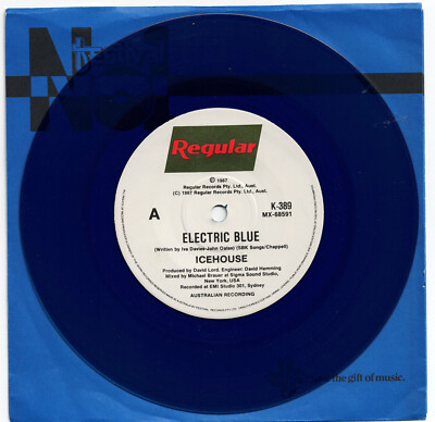 ICEHOUSE - ELECTRIC BLUE Very rare 1987 Aussie BLUE Vinyl Single ...
